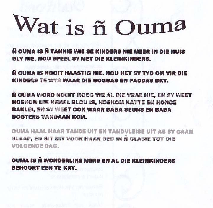 Wat Is 'n Ouma Pictures, Images & Photos | Photobucket